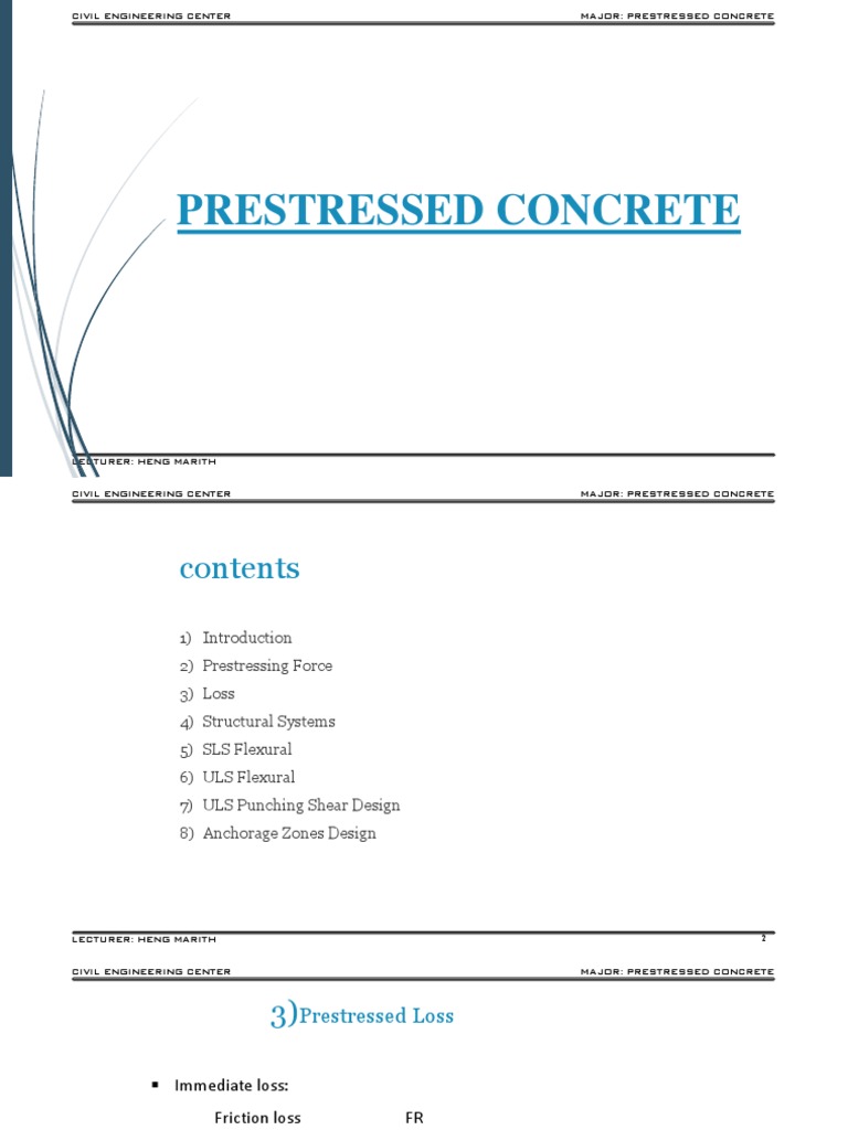 Chapter 3 - Loss | PDF | Prestressed Concrete | Composite Material