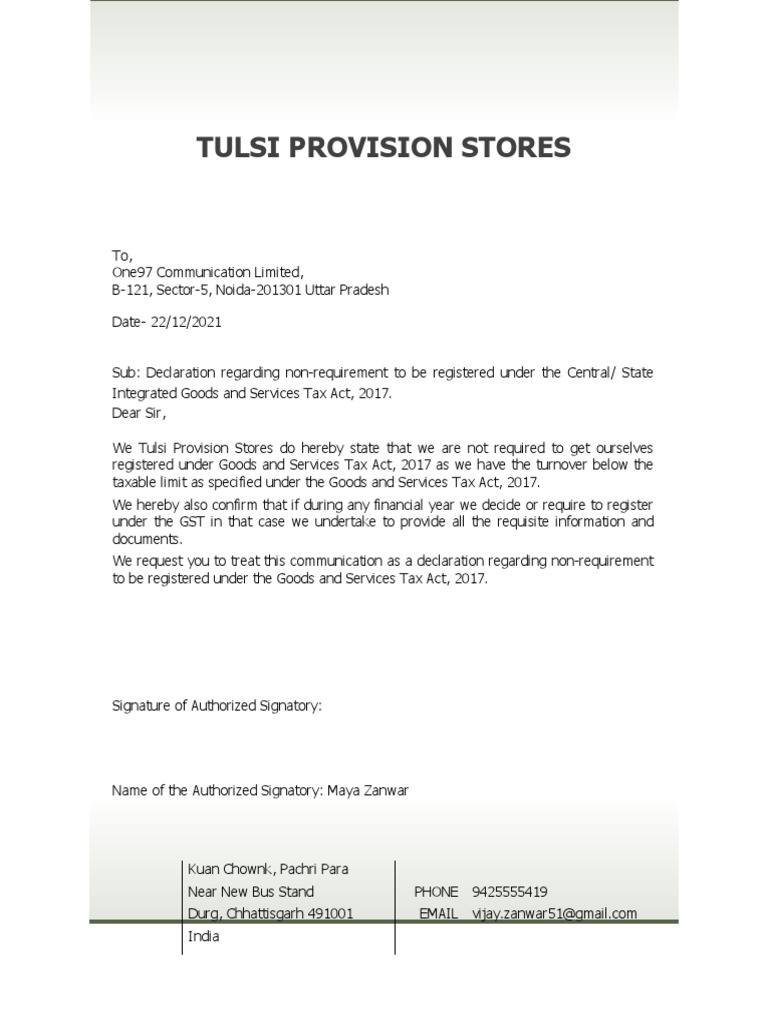Tulsi Provision Stores | PDF
