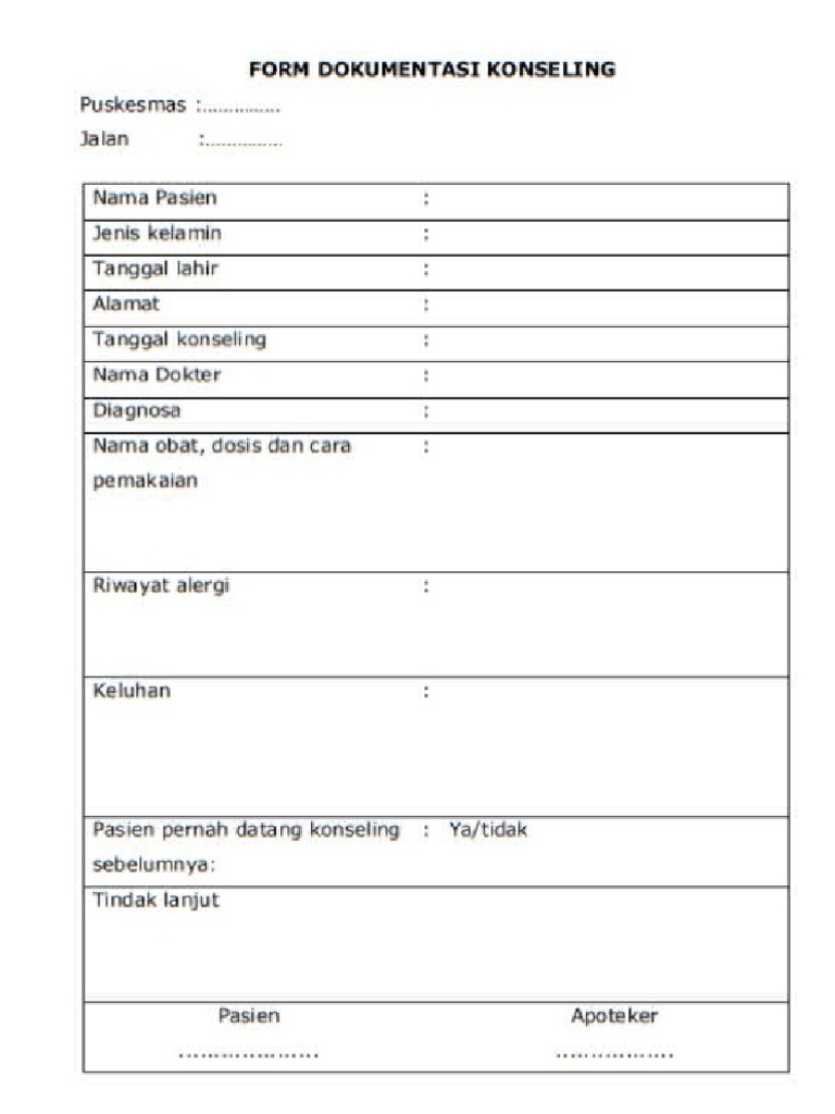Form Konseling PKM | PDF