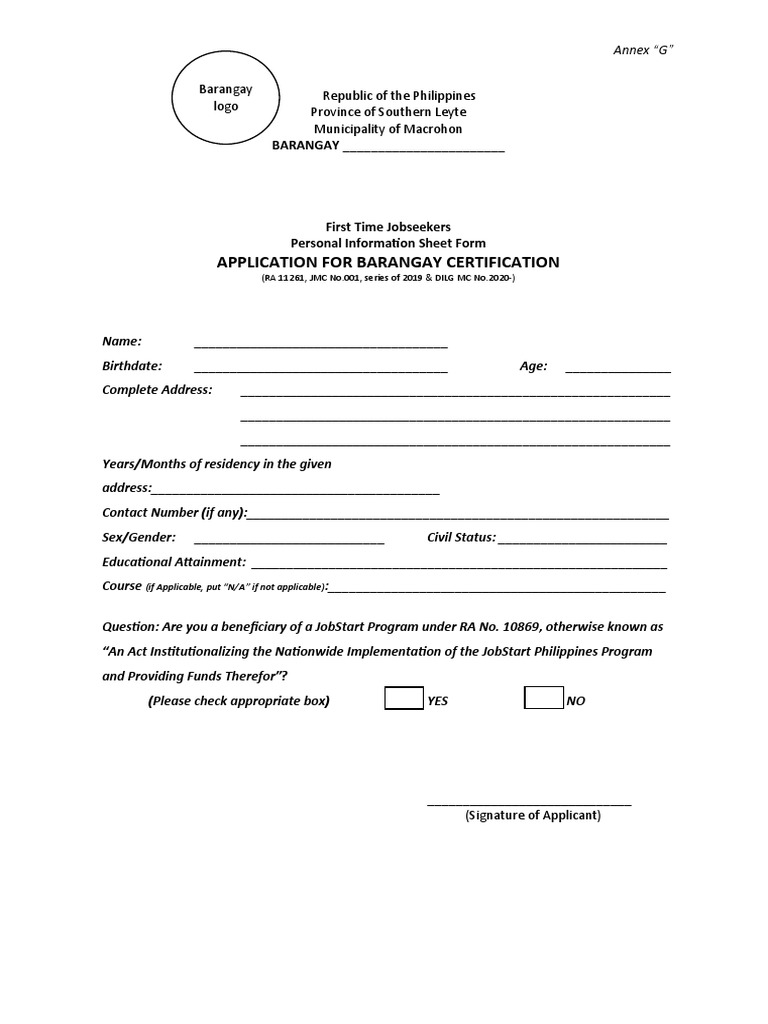 Firsttime Jobseekers Forms | PDF | Government | Justice