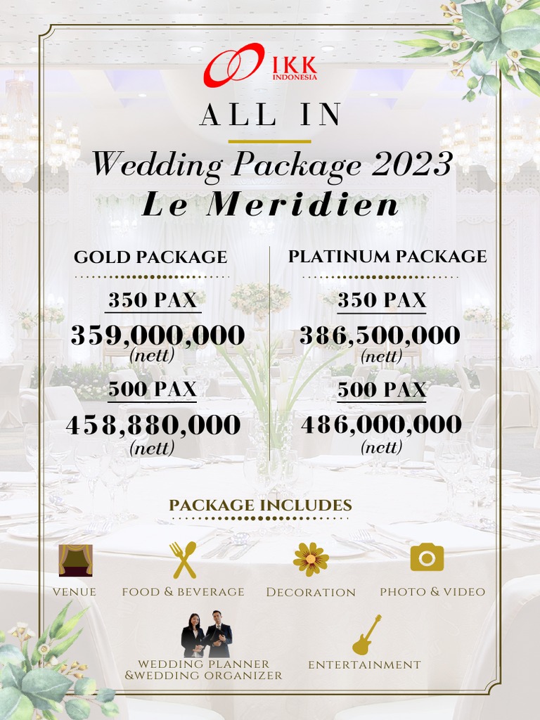 Le Meridien IKK Wedding Package | PDF