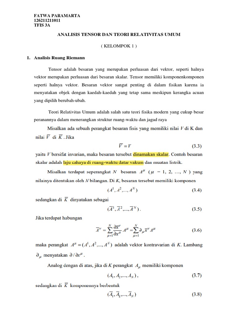 Analisis Tensor | PDF