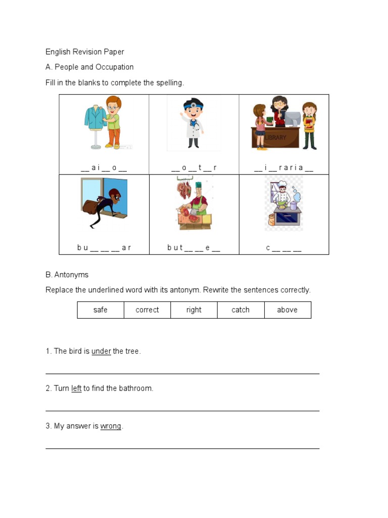 English Revision Paper | Download Free PDF | Noun | Grammatical Gender