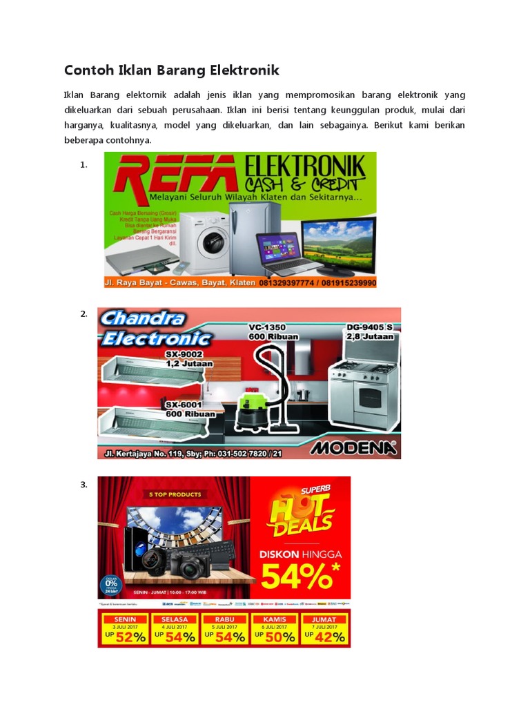 Contoh Iklan Barang Elektronik | PDF