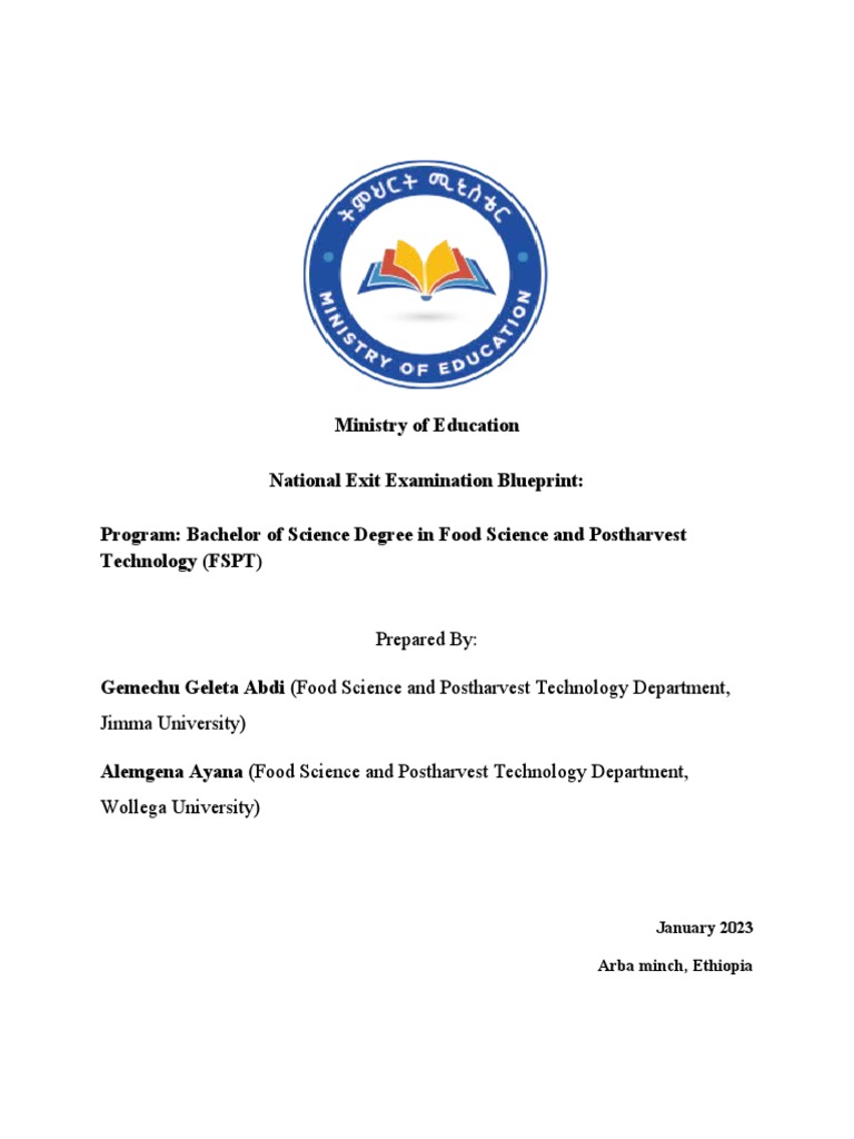 Food Science Exit Exam Blueprint 2023 | PDF | Nutrition | Diet & Nutrition