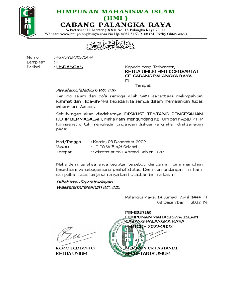 045 Surat Undangan Diskusi Ketum | PDF