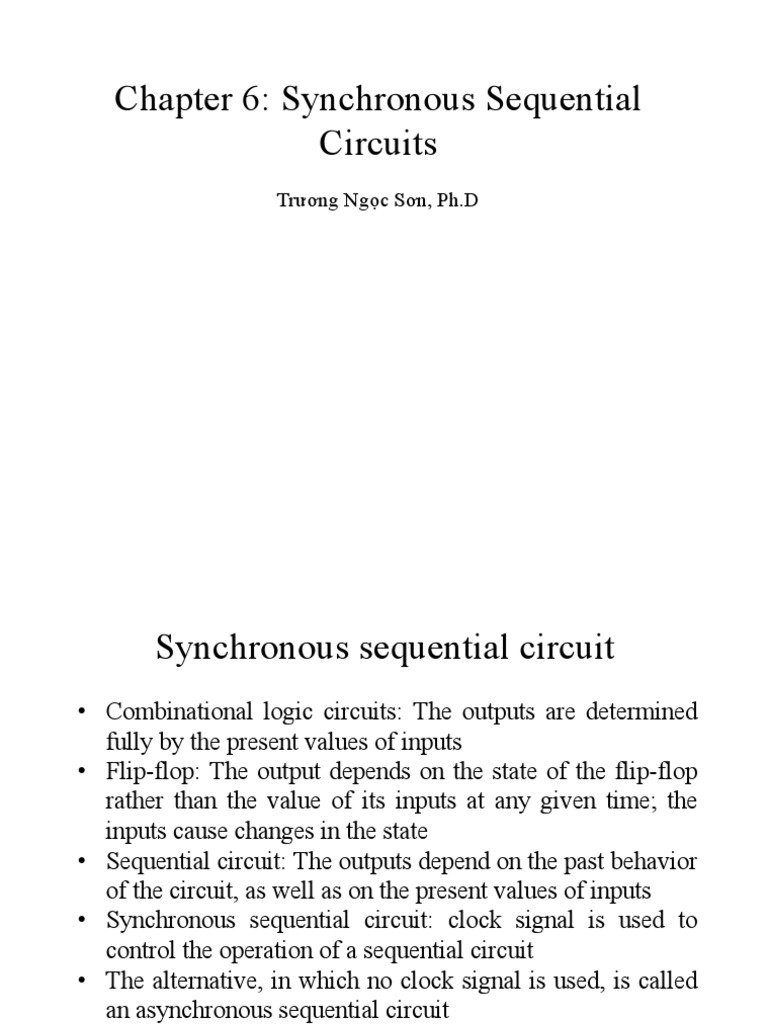 Chapter - 06 - Synchronous Sequential Circuits | PDF