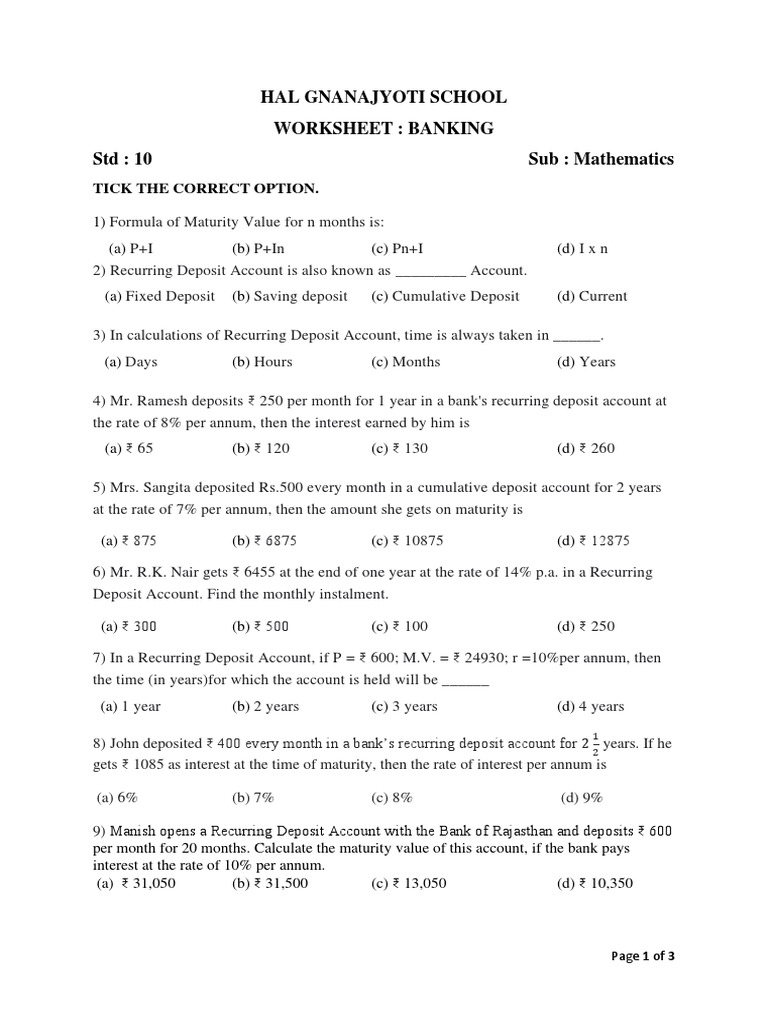 Class 10 Banking | PDF | Interest | Banks