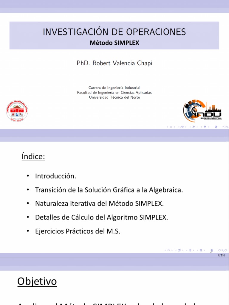 Metodo Simplex Io | PDF | Programación lineal | Lógica matemática