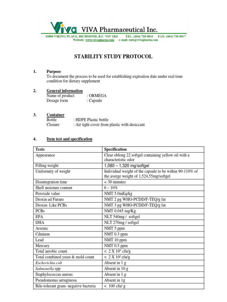 Stability Protocol - E | PDF