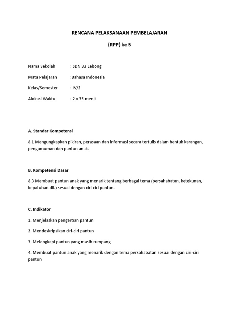 RPP B.I 1 Habiya | PDF