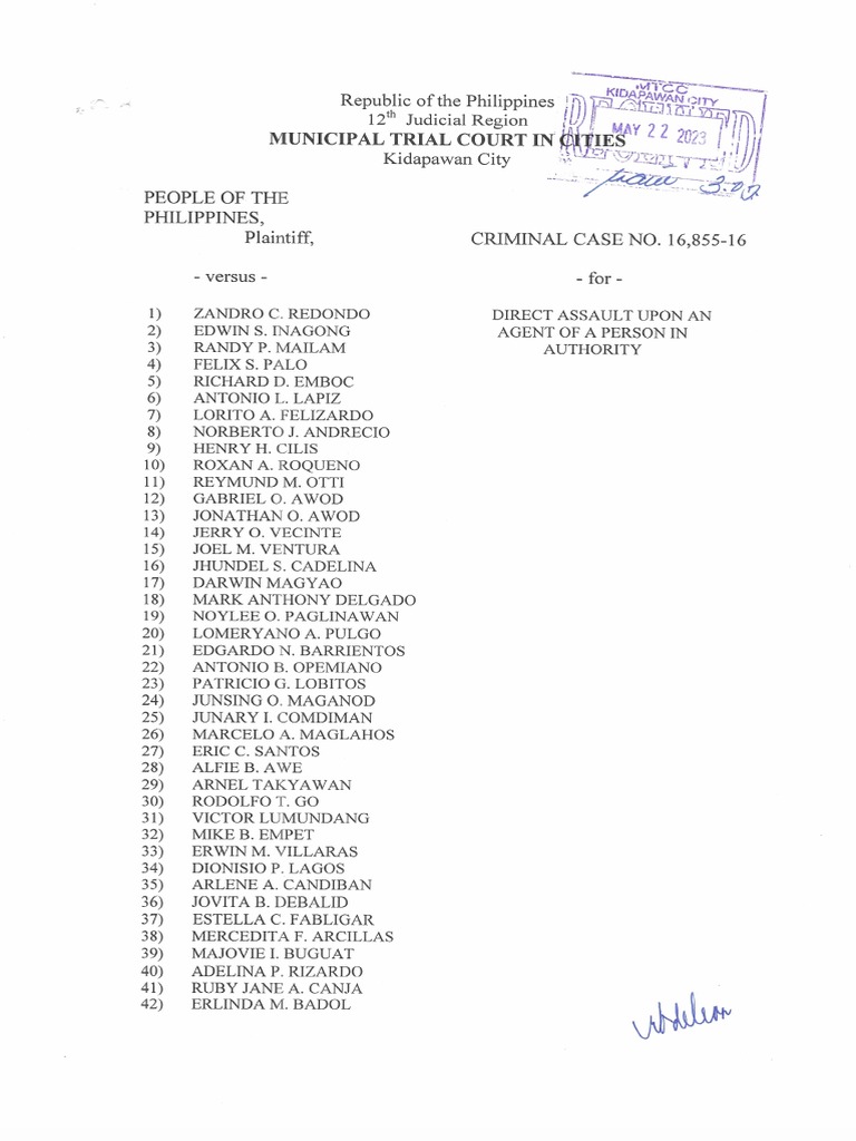 Dismissal Order (Rice Rally) | PDF