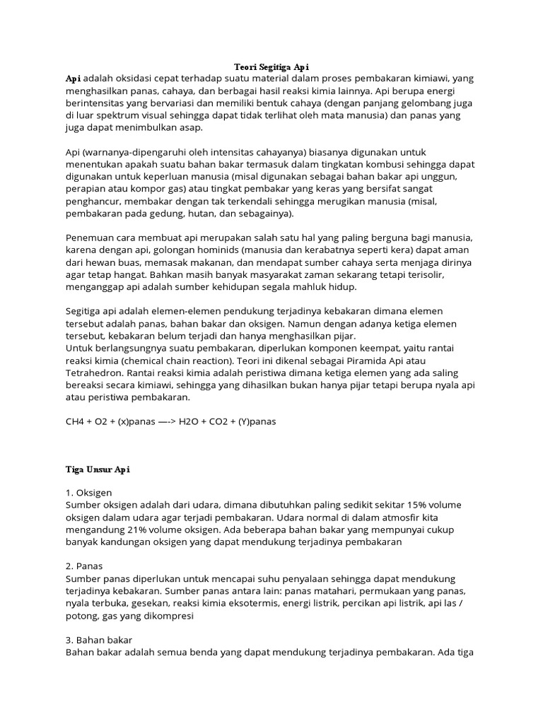 Teori Segitiga Api | PDF