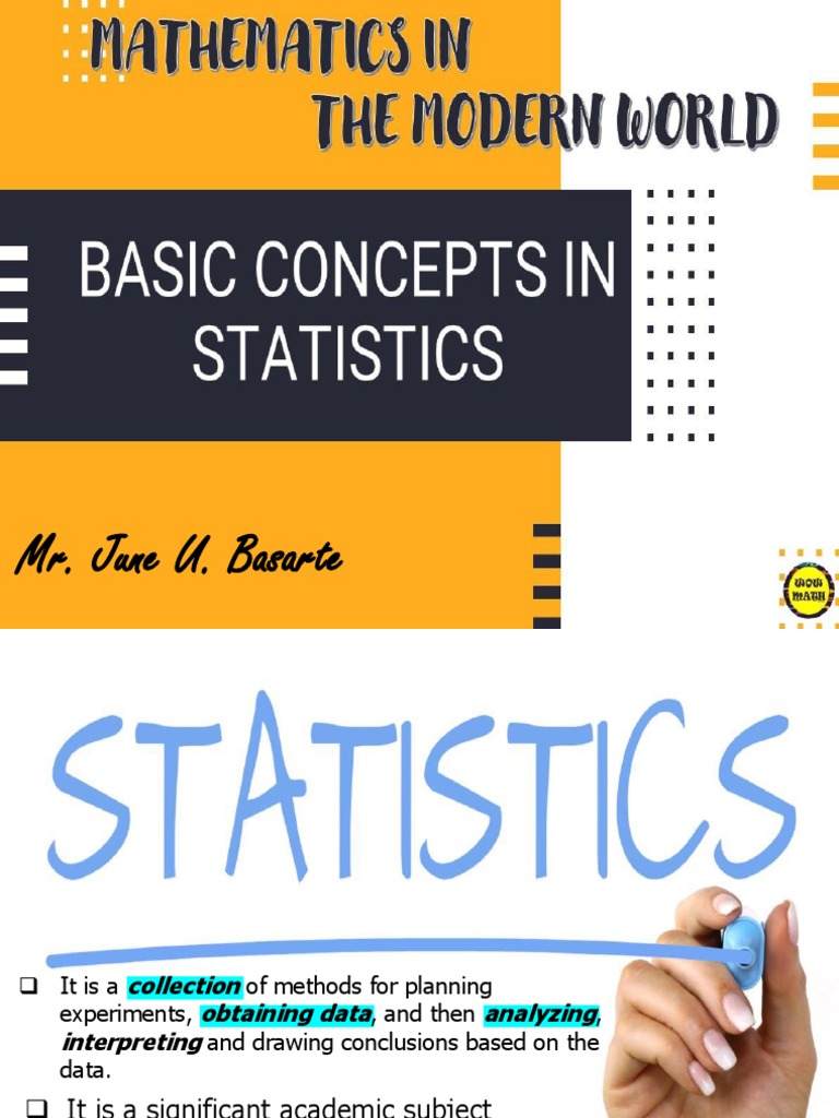 Lesson 1 Basic Concepts in Statistics | PDF | Statistics | Categorical ...
