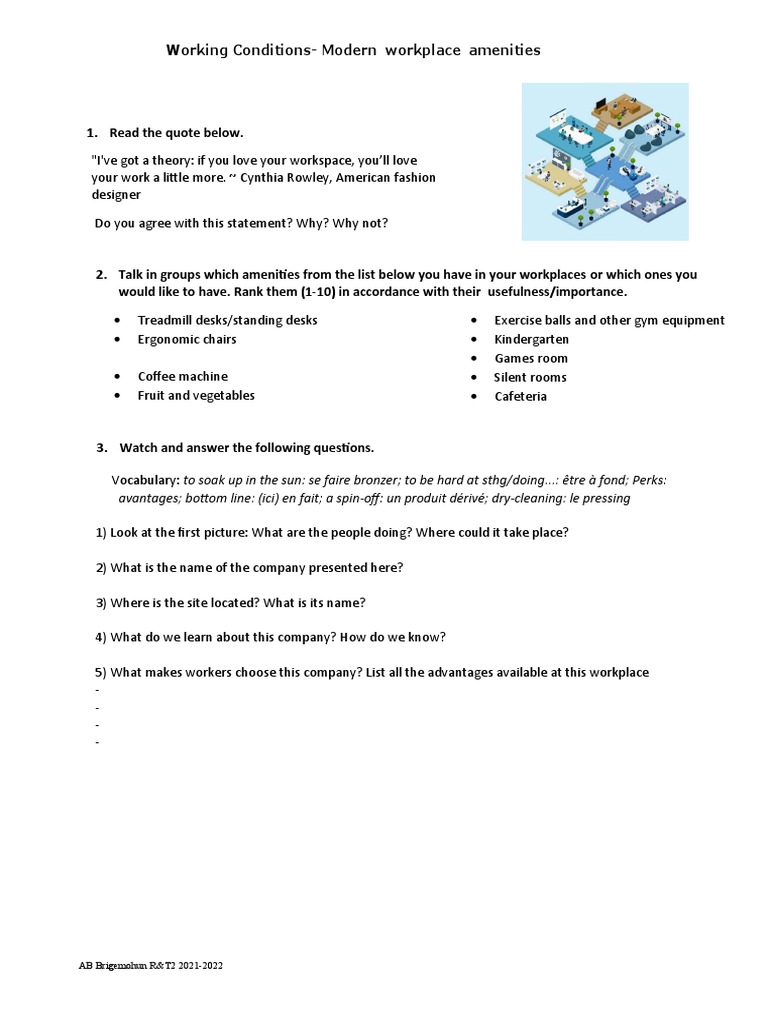 Modern Workplace Student Handout | Download Free PDF | Chair