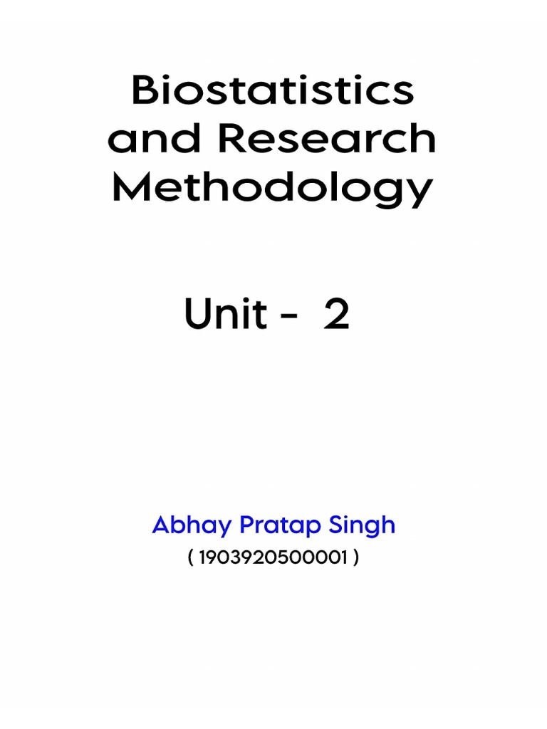 Biostatistics Unit 2 Pdf