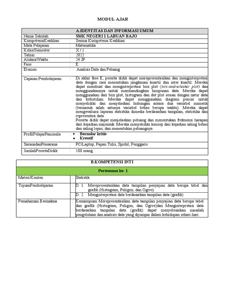 Modul Statistik | PDF