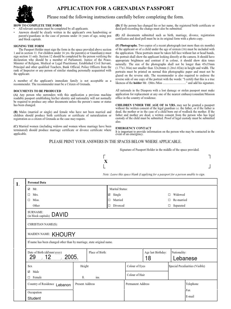 Passport Application Form | PDF | Birth Certificate | Passport