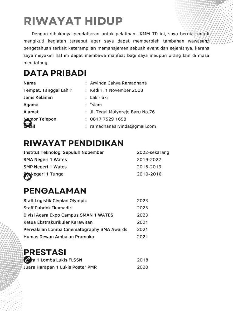 Arvinda Cahya - CV | PDF