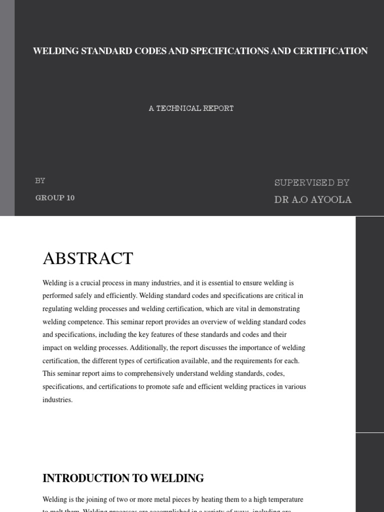 Welding Standard Codes and Specialization and Certification | PDF ...