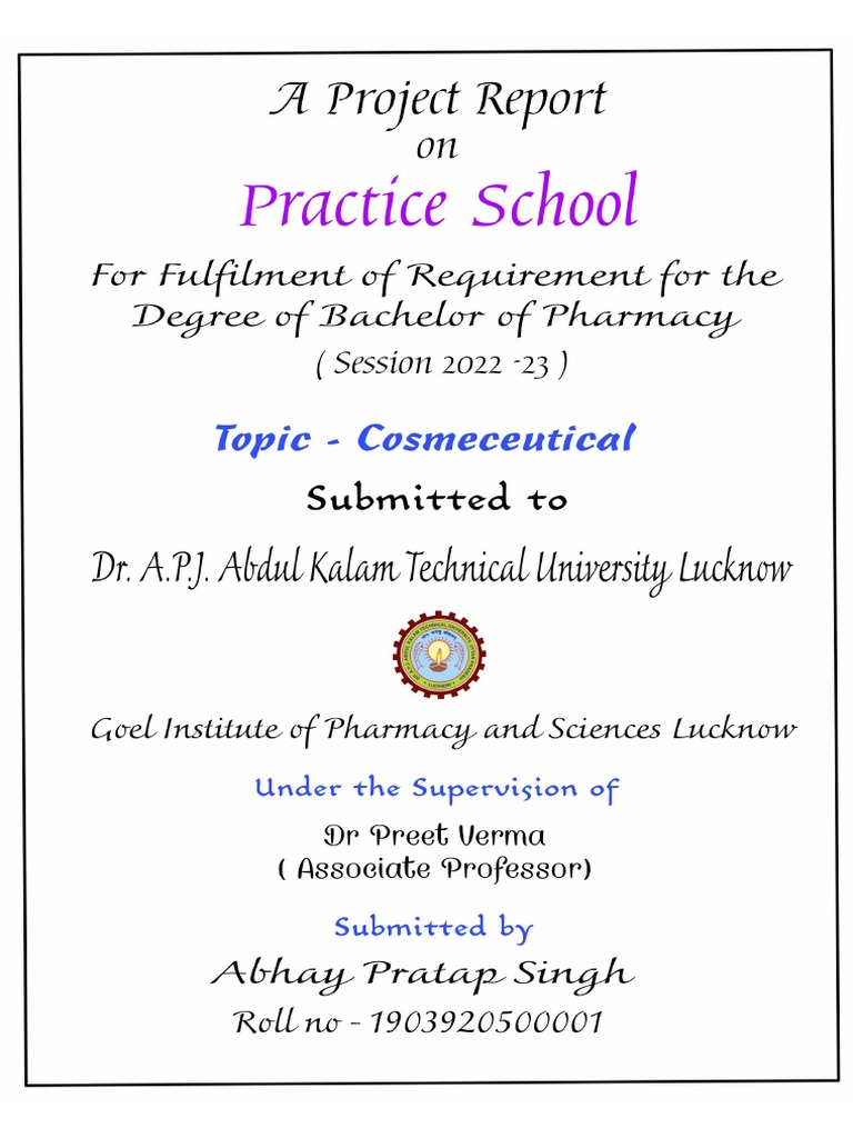 Practice School Project by Abhay Pratap Singh | PDF