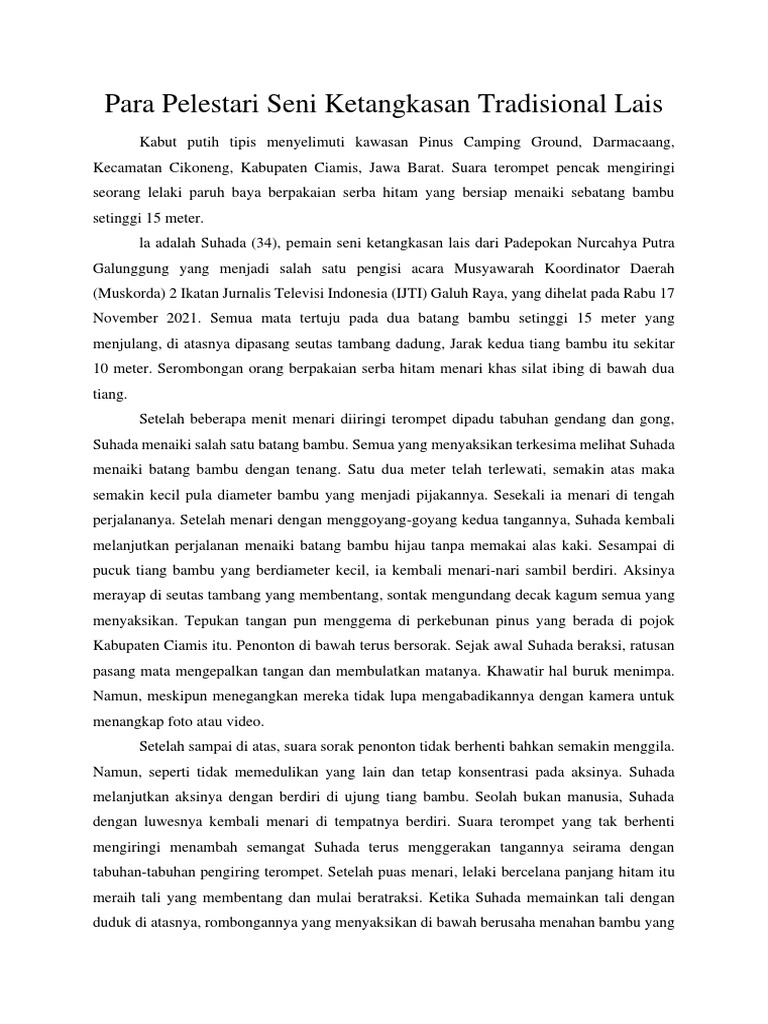 Pelestarian Seni Ketangkasan Lais | PDF