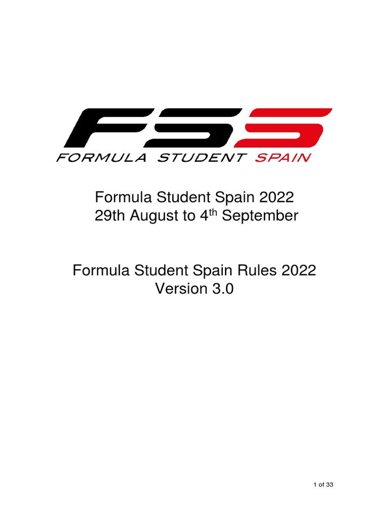 Formula Student Spain Rules v3.0 2022-Final | PDF | Tire | Transport
