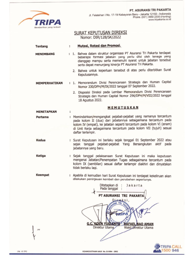 2022 SK 128 - Mutasi, Rotasi Dan Promosi | PDF