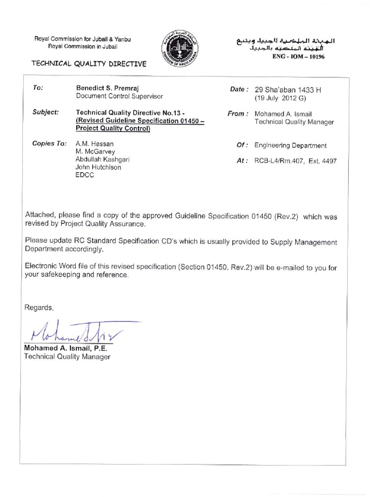 Section 01450 - RC Guide Line Specification For Project Quality Control REV 2 | Download Free ...