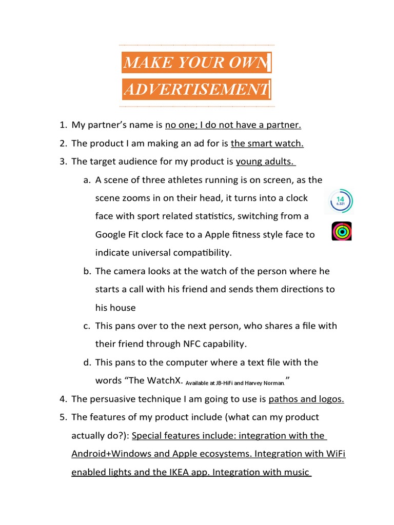 Make Your Own Ad Worksheet | PDF