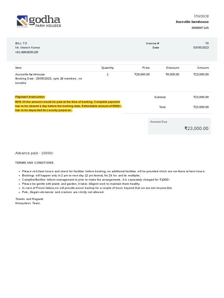 Invoice#70 1 | PDF | Business