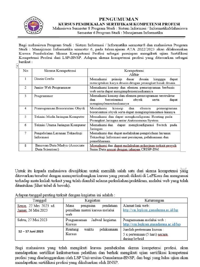 BROSUR LSP Skema TIK (TI-SI-MI) - revisi | PDF