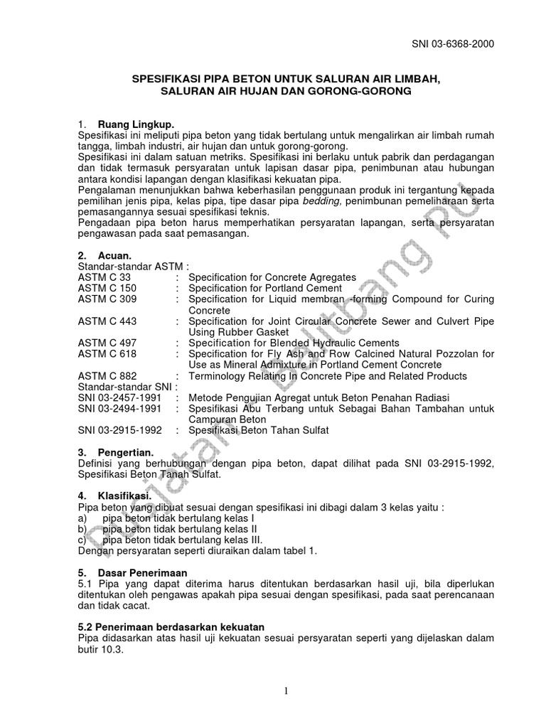 Sni 03-6368-2000 | PDF