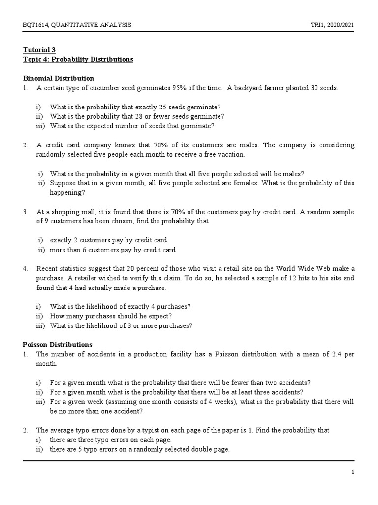 Tutorial 3 | PDF | Errors And Residuals | Statistics