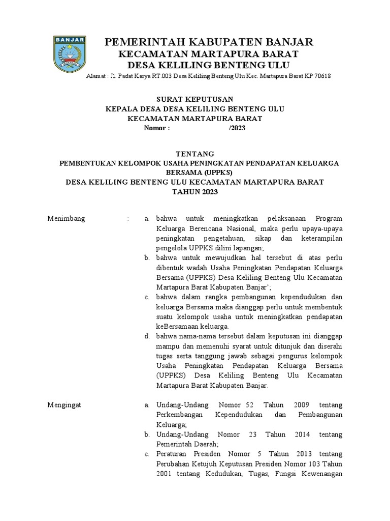 SK Uppks Bersama Kbu | PDF