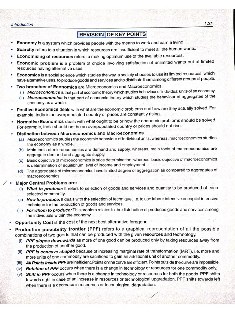 CH 1 Micro Economics Class 11 | PDF | Economics | Microeconomics