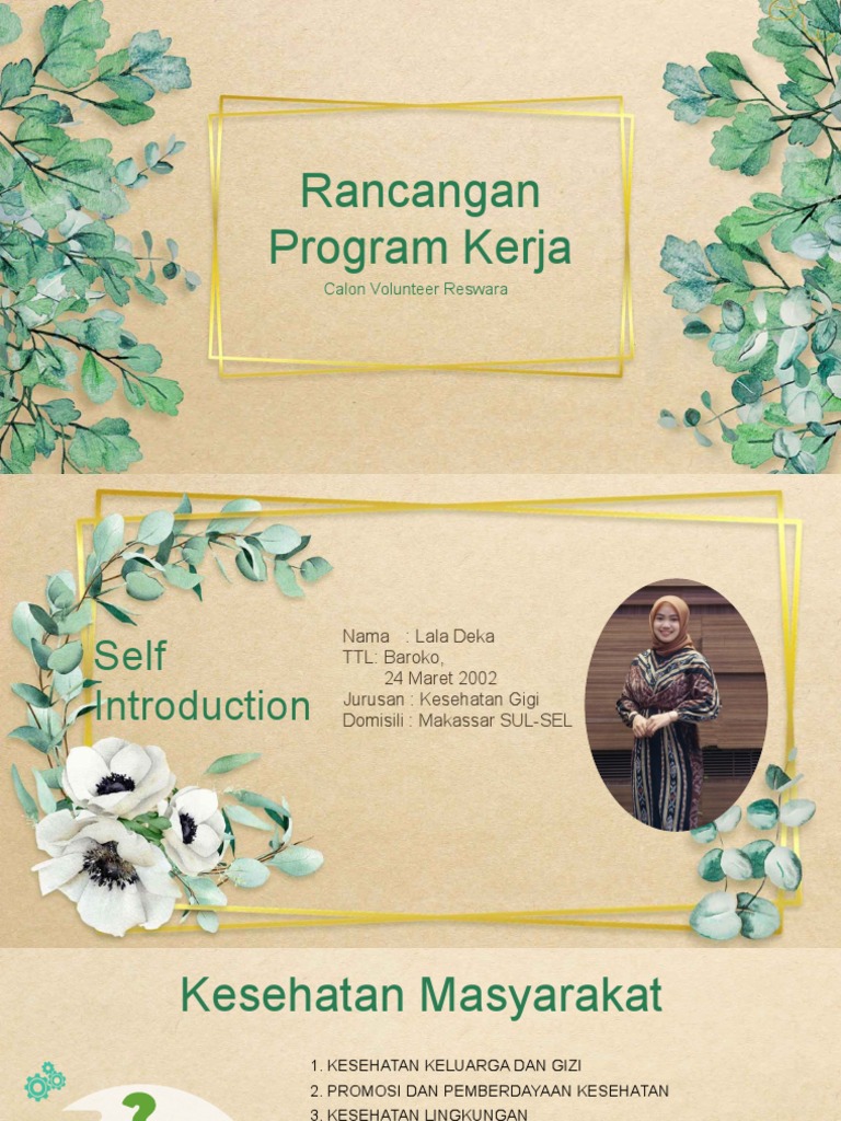 Watercolor Green Leaves Frame PowerPoint Templates | PDF | Microsoft ...