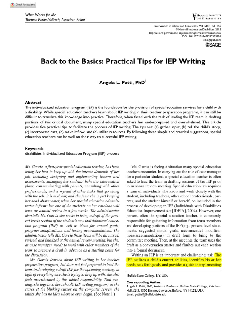 Basics of IEP | PDF | Individualized Education Program | Special Education