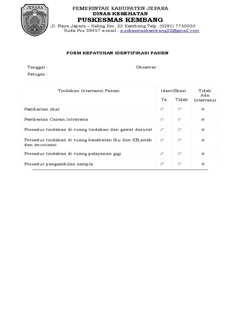 Kepatuhan Identifikasi Pasien | PDF