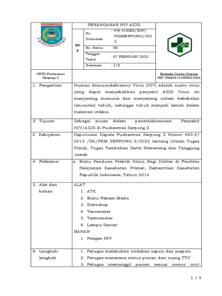 Sop Penanganan Hiv | PDF
