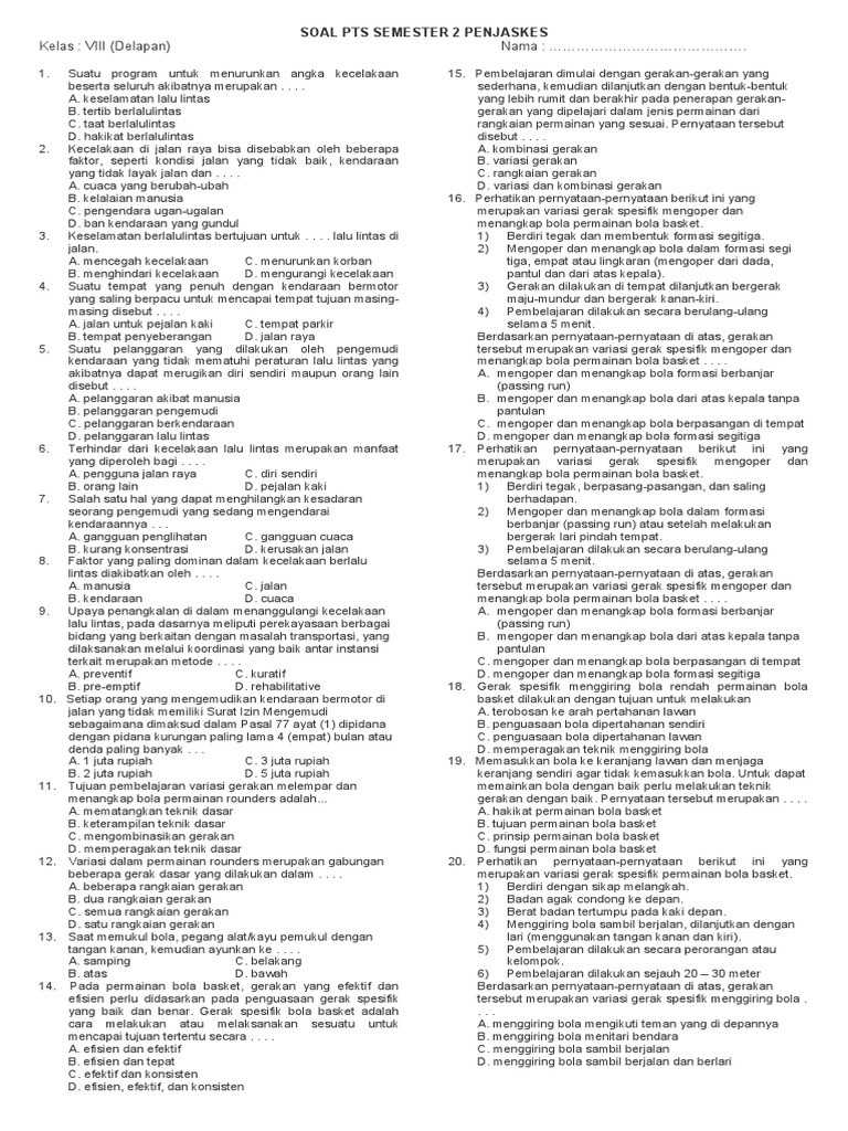 Kelas 8 Penjas | PDF