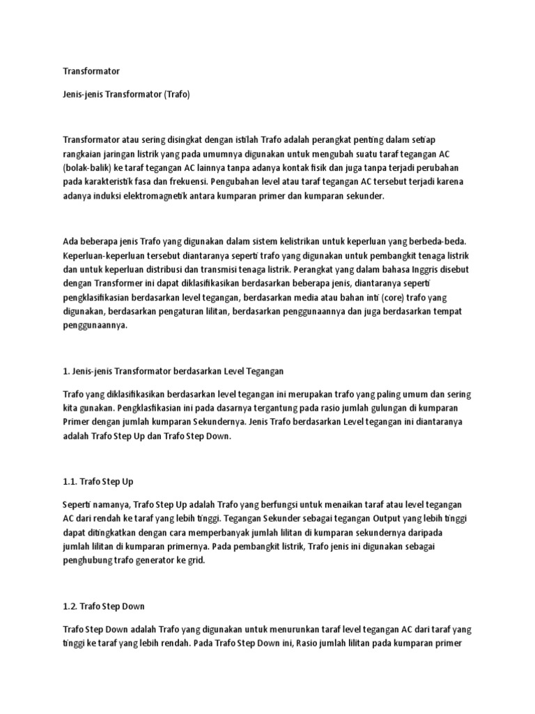 Transformator | PDF | Sains & Matematika | Komputer
