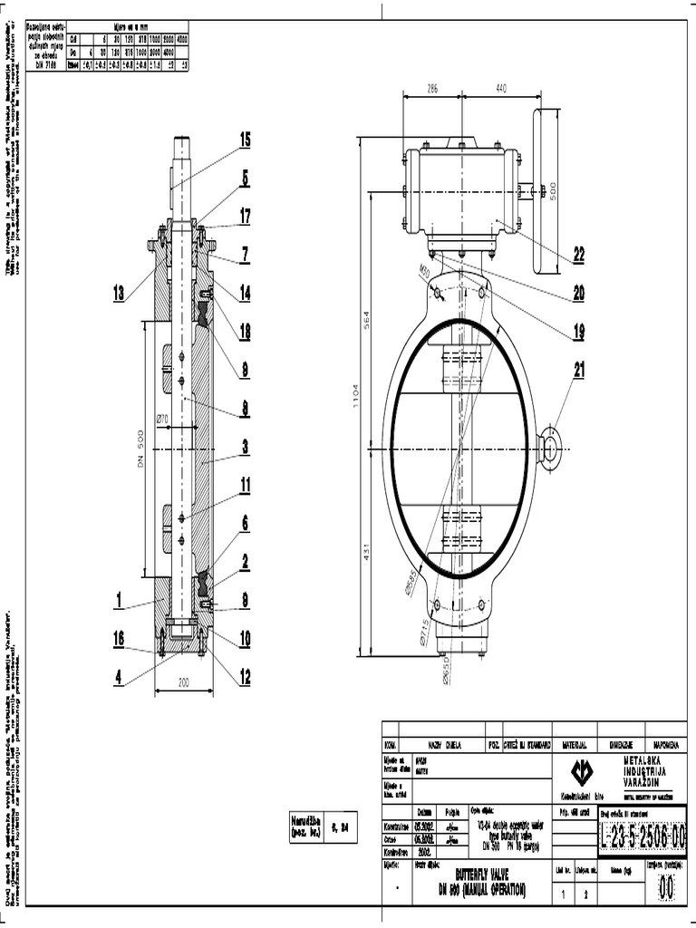 Dn 500 Manual Operation , Valve Drawing | PDF