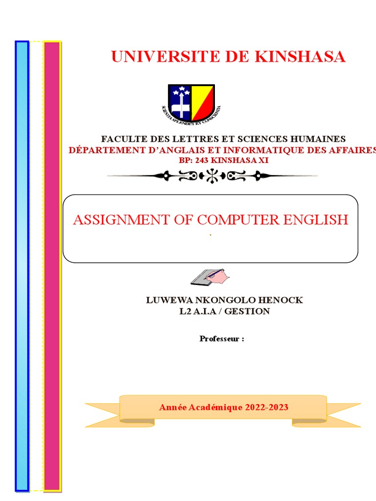 Assignment of Computer English | PDF | Computers | Technology & Engineering Assignment of Computer English | PDF | Computers | Technology & Engineering