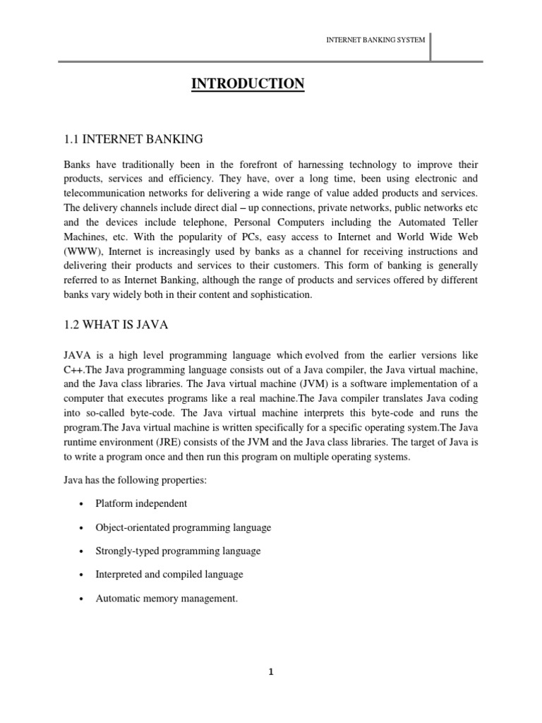 Java-Based Internet Banking System | PDF | Java (Programming Language) | Java Virtual Machine