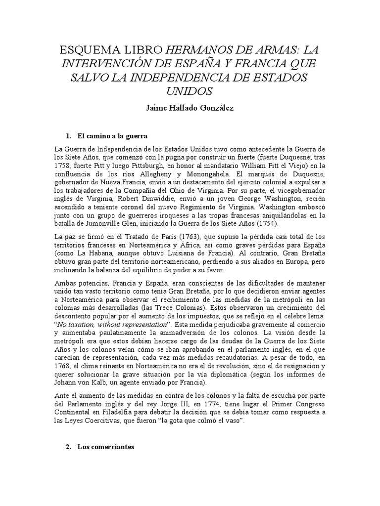 Esquema Libro Hermanos de Armas | PDF