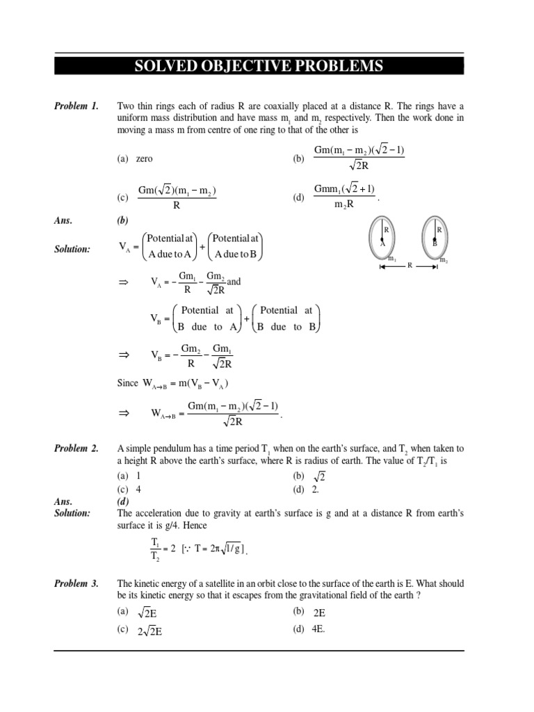 Gravitation-02-Objective Solved | PDF | Orbit | Kinetic Energy