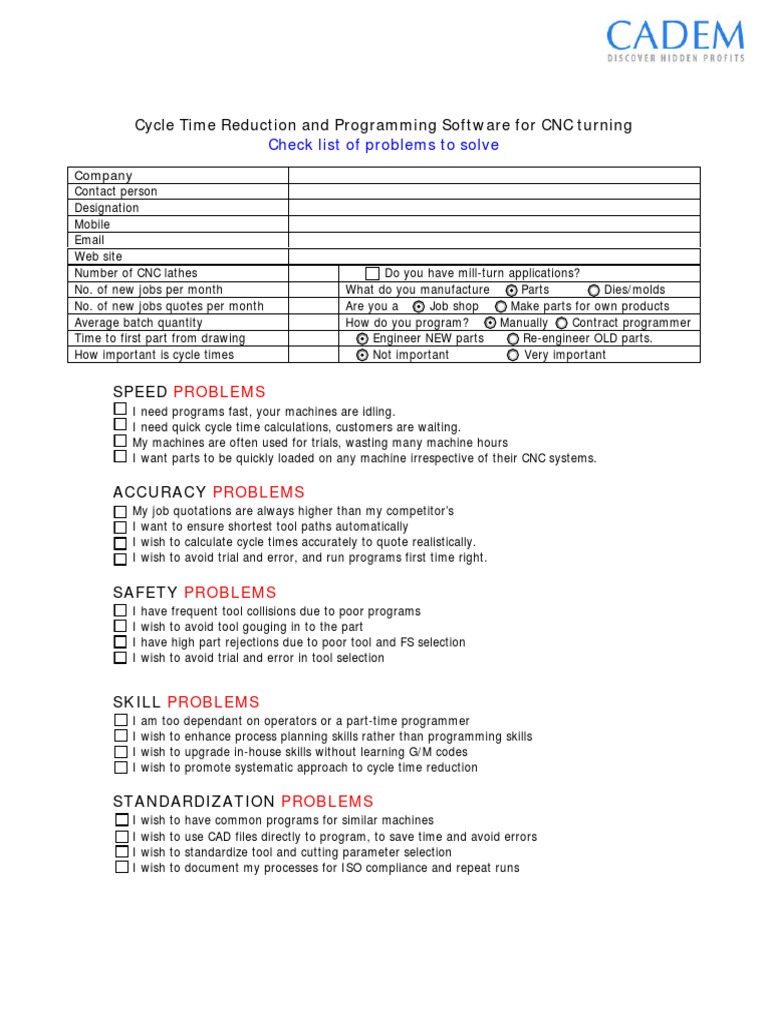 2020 CAPSturn Checklist | PDF | Numerical Control | Programmer 2020 CAPSturn Checklist | PDF | Numerical Control | Programmer