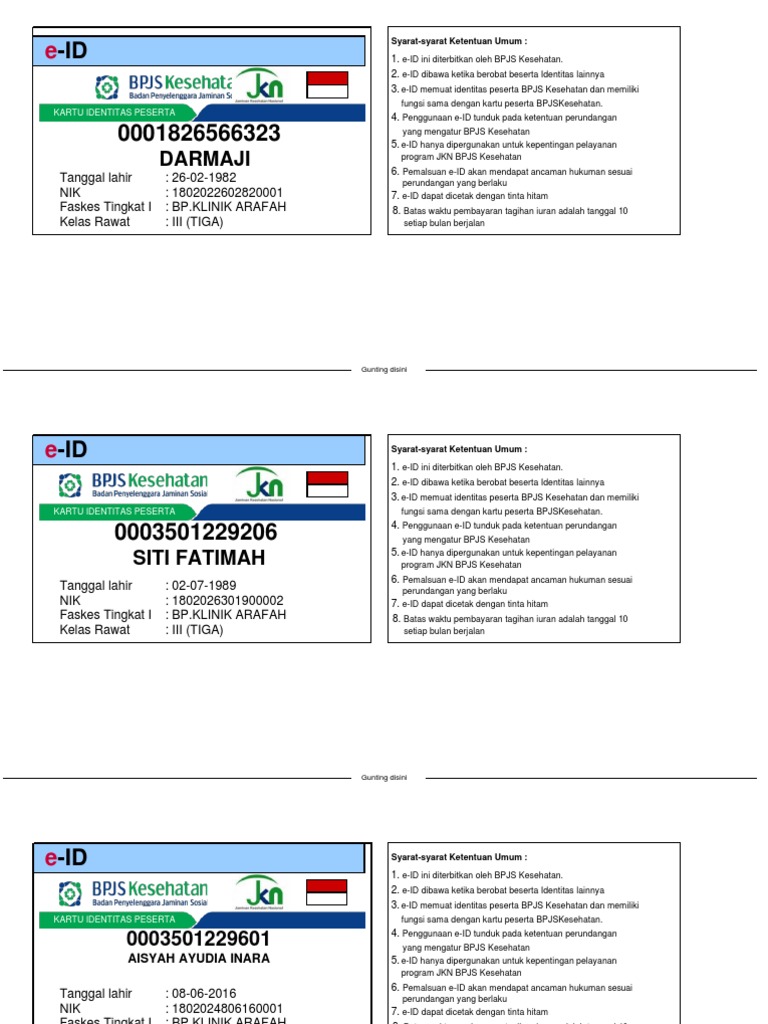BPJS NEW - ENY (Kartu) | PDF