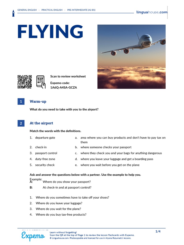 Pre-Intermediate English: Flying Guide | PDF | Transport
